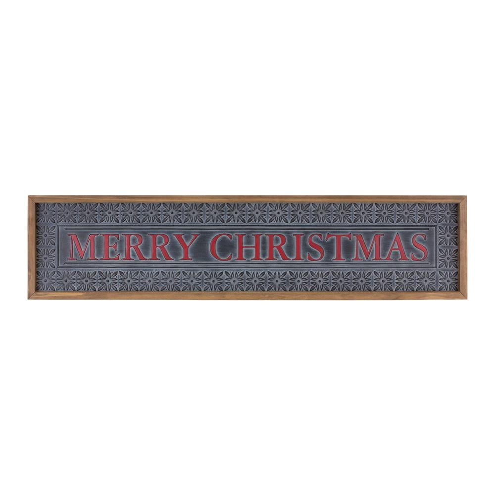 Melrose International LLC Merry Christmas Sign 34"L x 8"H Metal/Wood ...