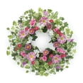Melrose Mixed Floral and Ivy Leaf Twig Spring Artificial Wreath, 24.5 ...