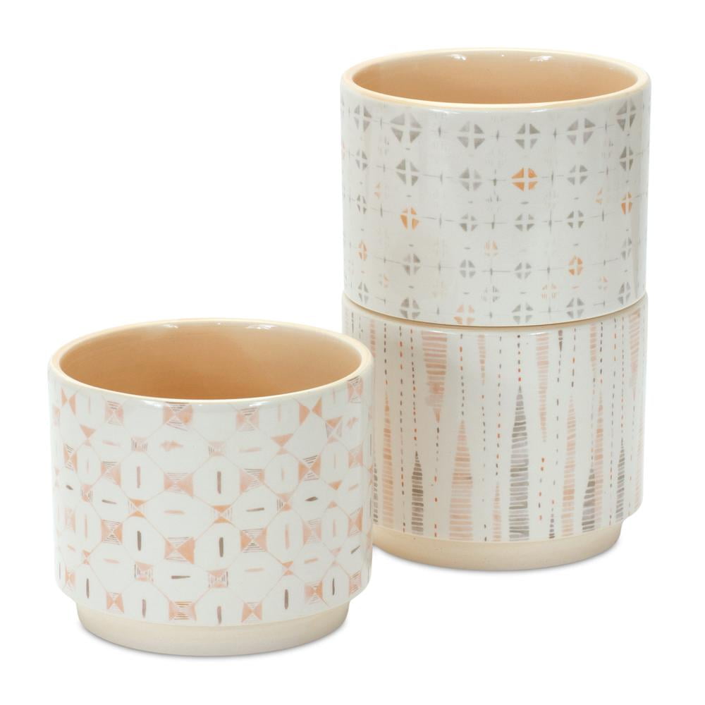 Melrose International LLC Pot (Set of 3) 5"D x 4.25"H Dolomite ...