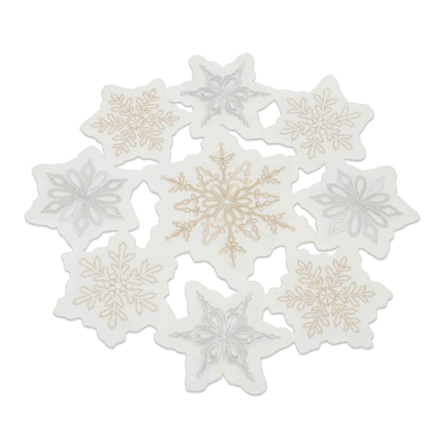 Melrose Embroidered Snowflake Christmas Doilies - 17