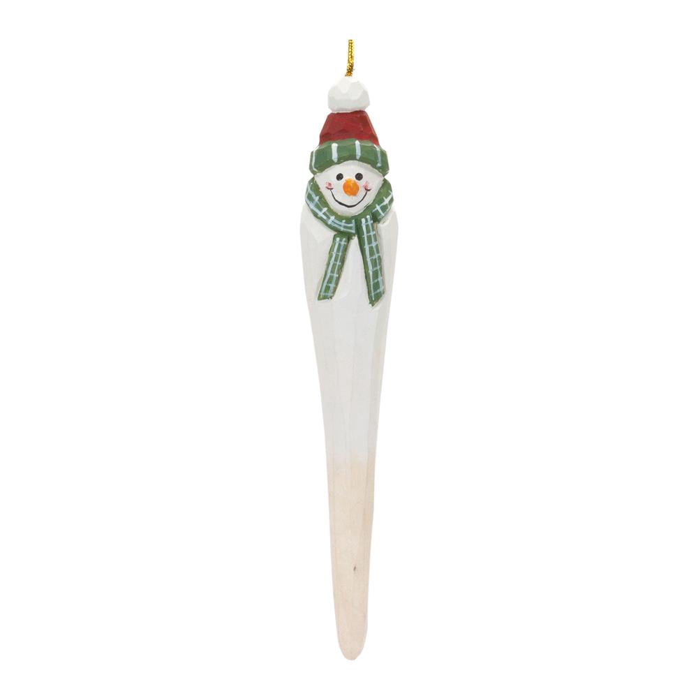 Melrose International LLC Snowman Drop Ornament (Set of 12) 7.25"H Wood ...
