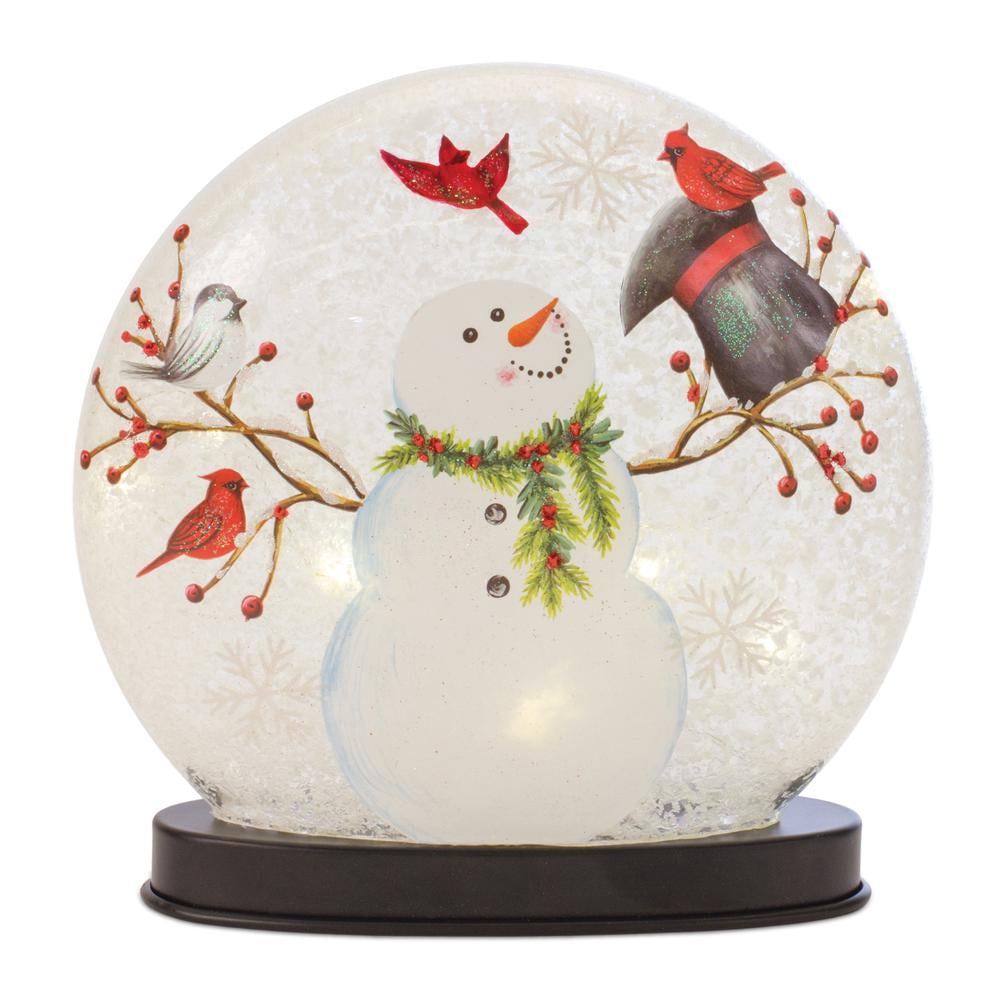 Melrose 8" LED Lighted Snowman Christmas Glass Snow Globe - Walmart ...