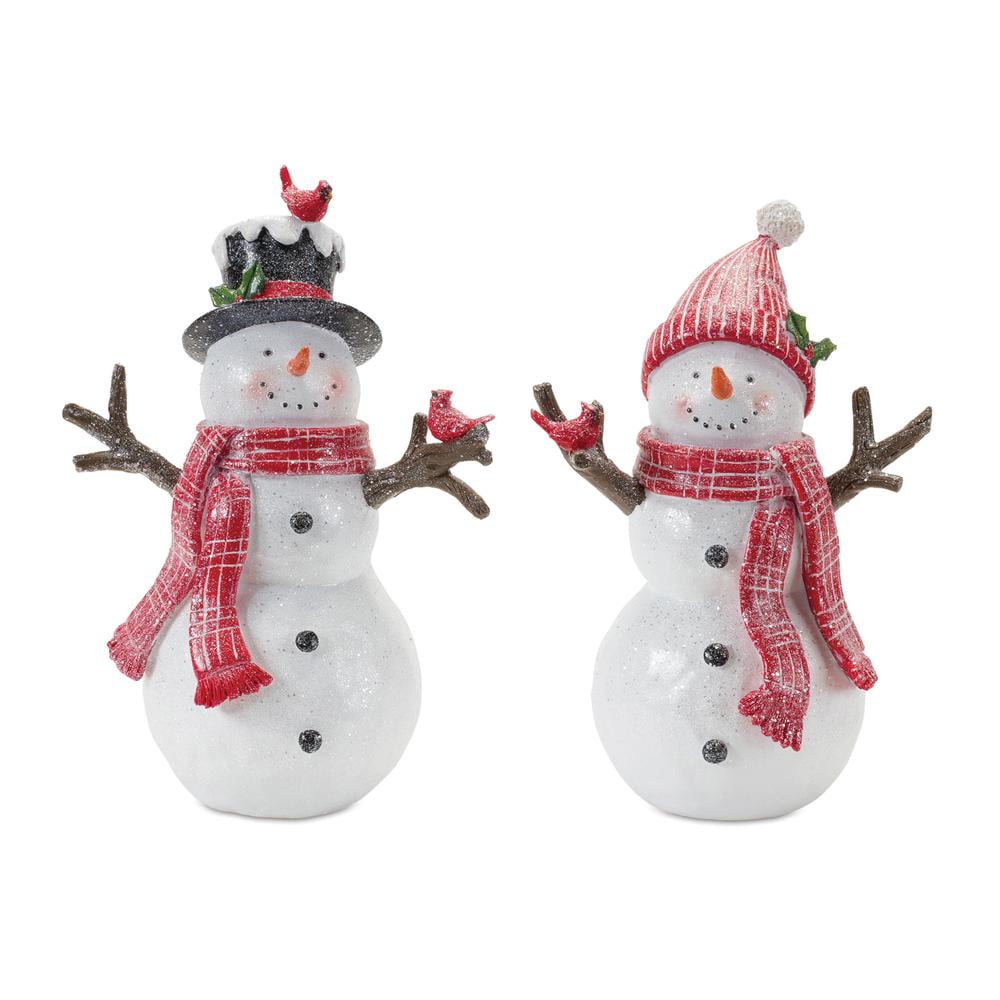Melrose International LLC Snowman (Set of 2) 10"H, 11"H Resin - Walmart.com