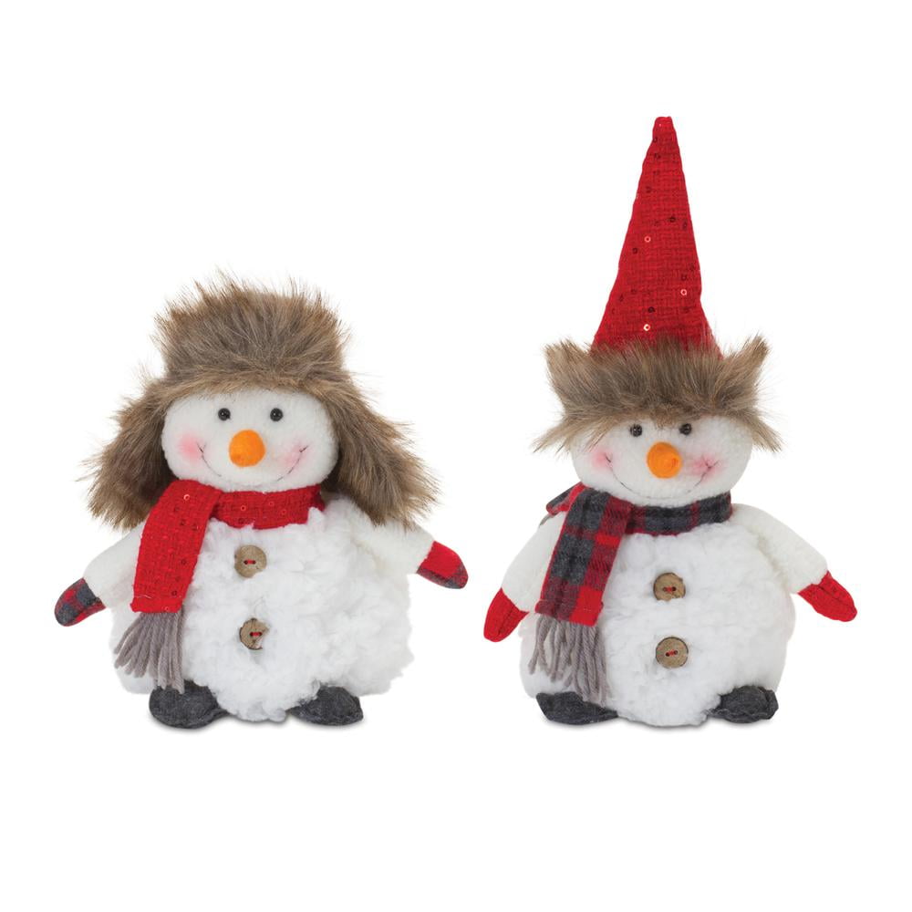 Melrose International LLC Snowman (Set of 2) 8"H, 10.5"H Polyester ...