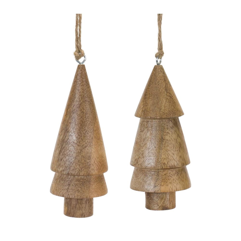 Melrose International LLC Tree Ornament (Set of 6) 5.25"H Wood ...