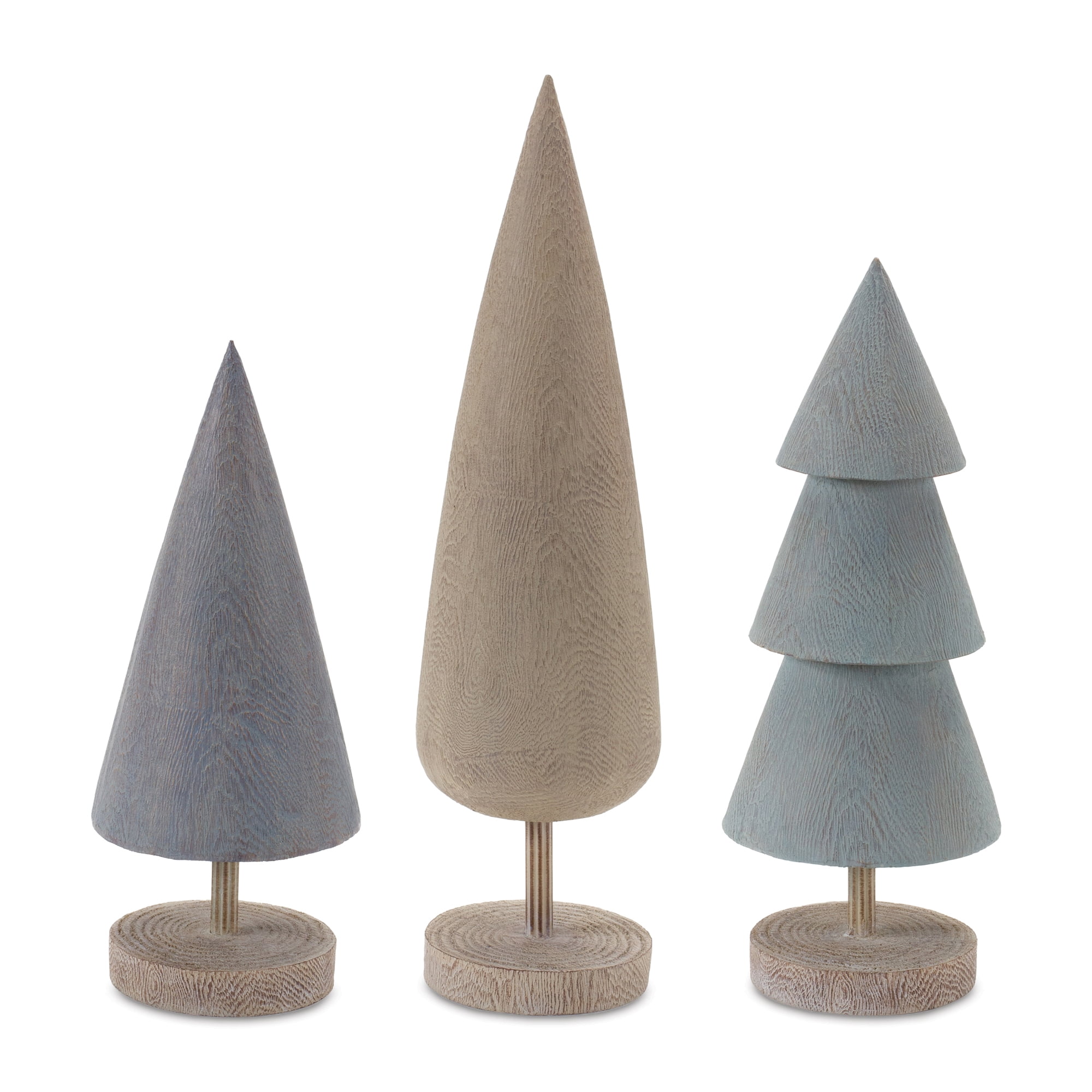 Melrose Christmas Tree Tabletop Decorations - 17.25" - Gray and Brown ...