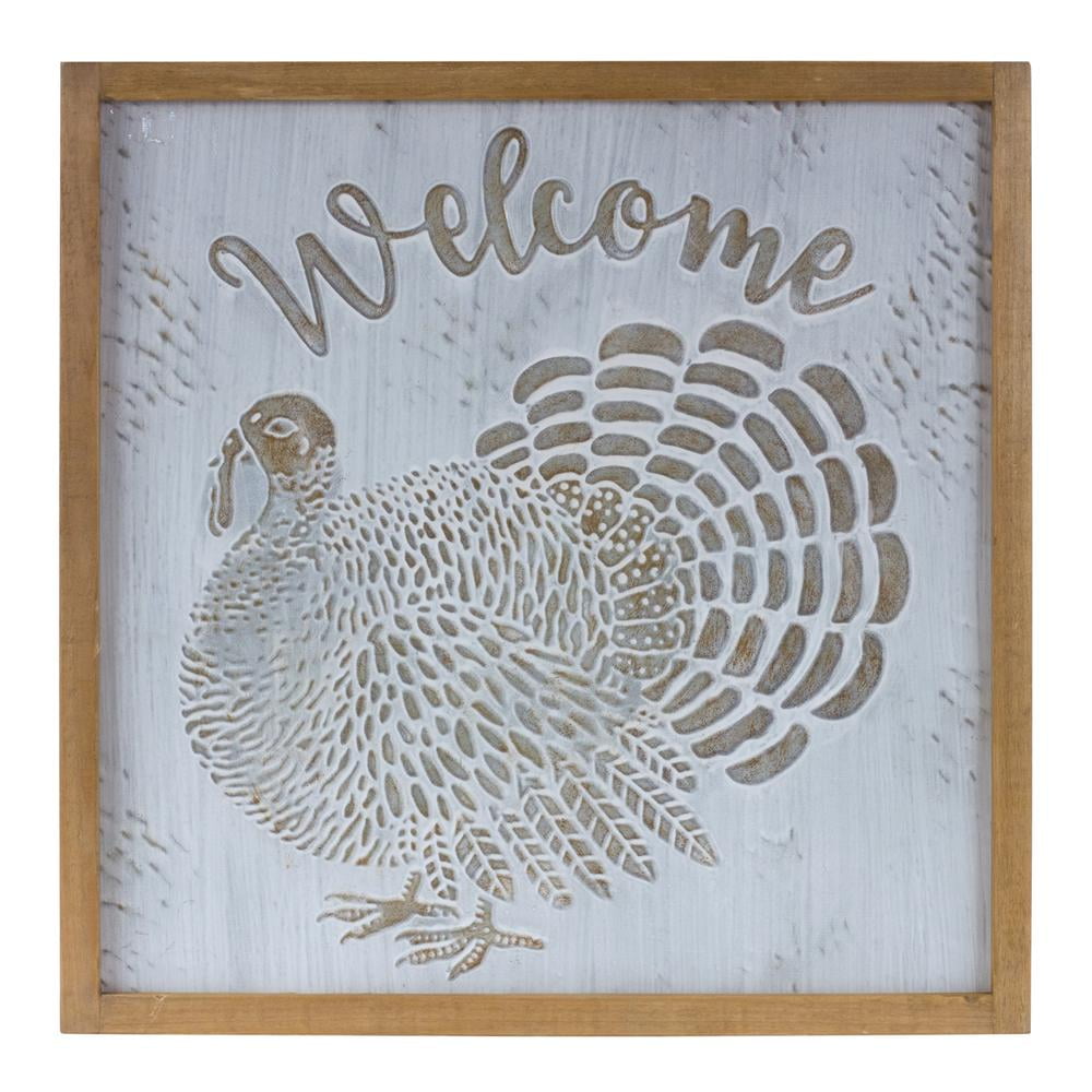 Melrose International LLC Welcome Turkey Frame 20"SQ Metal/Wood ...