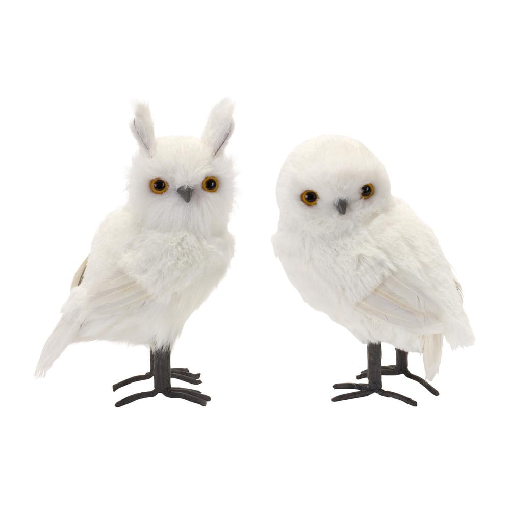 Melrose International LLC White Owl (Set of 4) 8.75"H, 10.5"H Foam ...