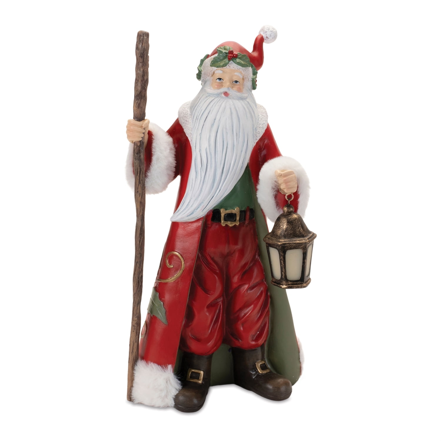 Melrose Holiday Santa with Lantern Statue 13.5"H - Walmart.com