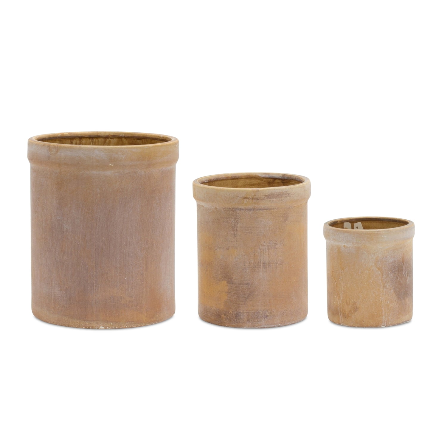 Melrose International Terra Cotta Crock Container (Set of 3) - Walmart.com