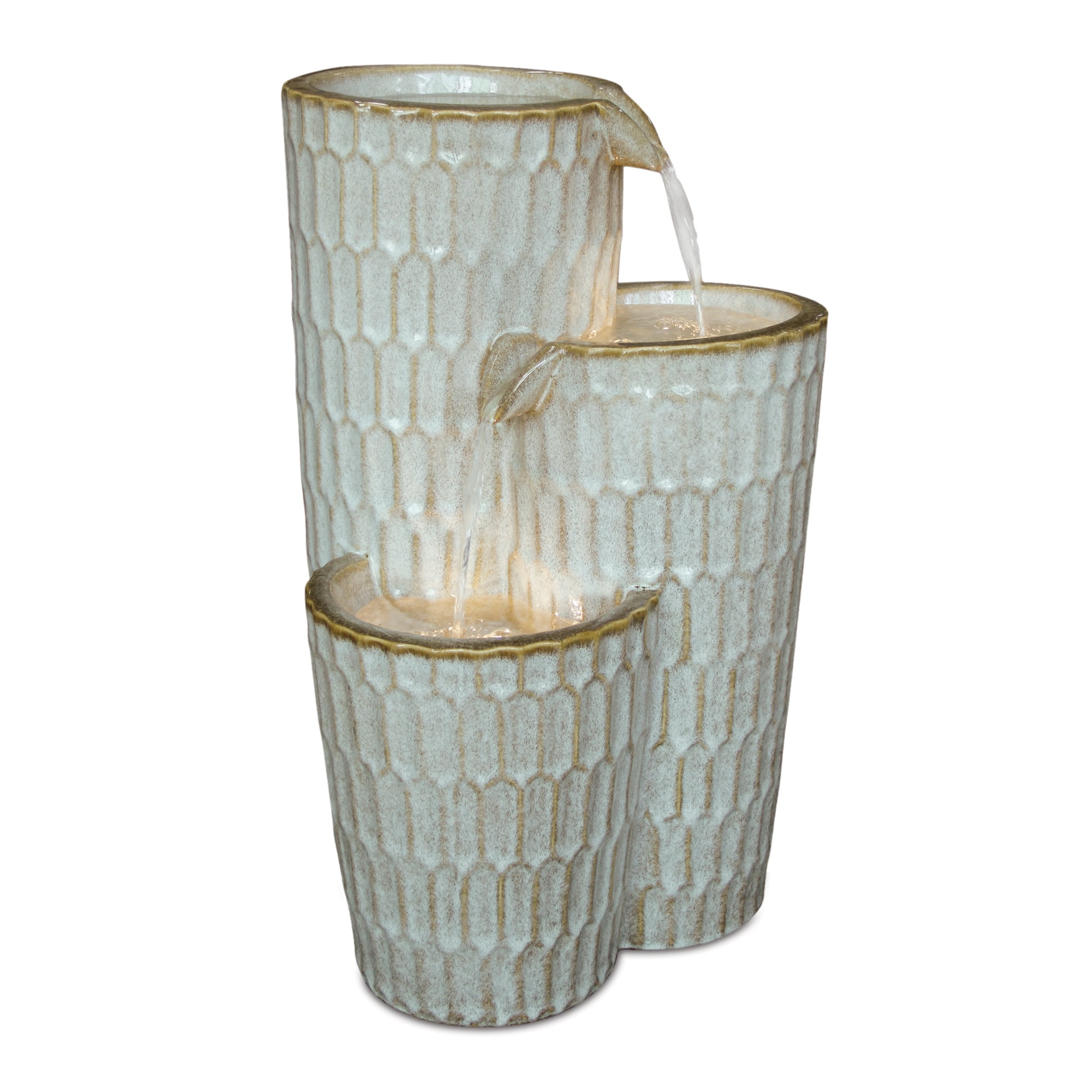Melrose LED Lighted Cascading Outdoor Garden Water Bowl Fountain - 25 ...