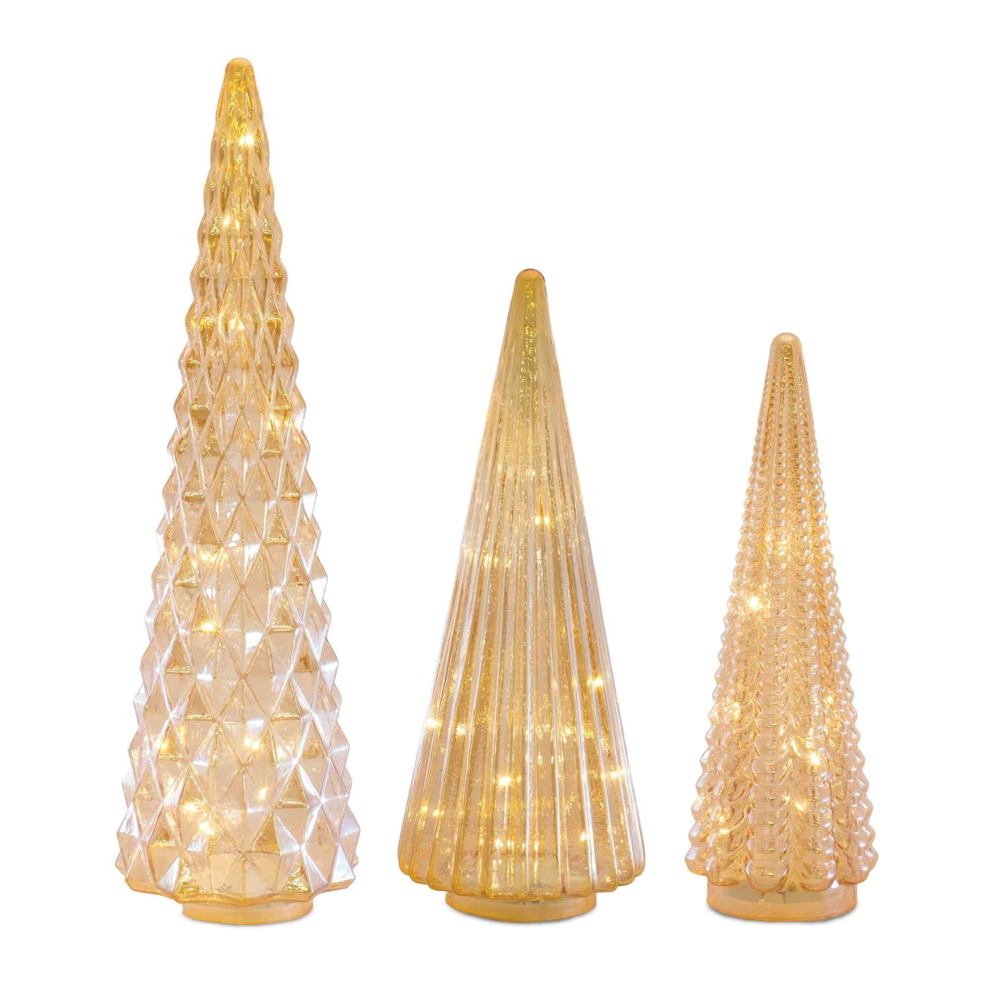 Melrose LED Tree, Set of 3, Glass (87468) - Walmart.com