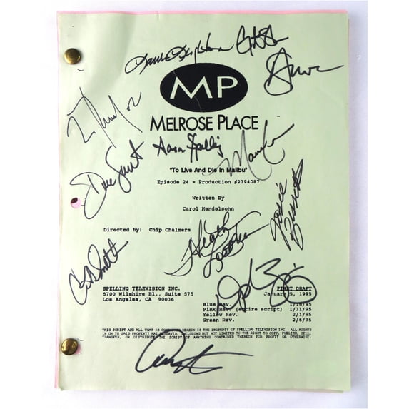 Melrose Place Cast Autographed TV Script Spelling Locklear 11 Sigs JSA ...