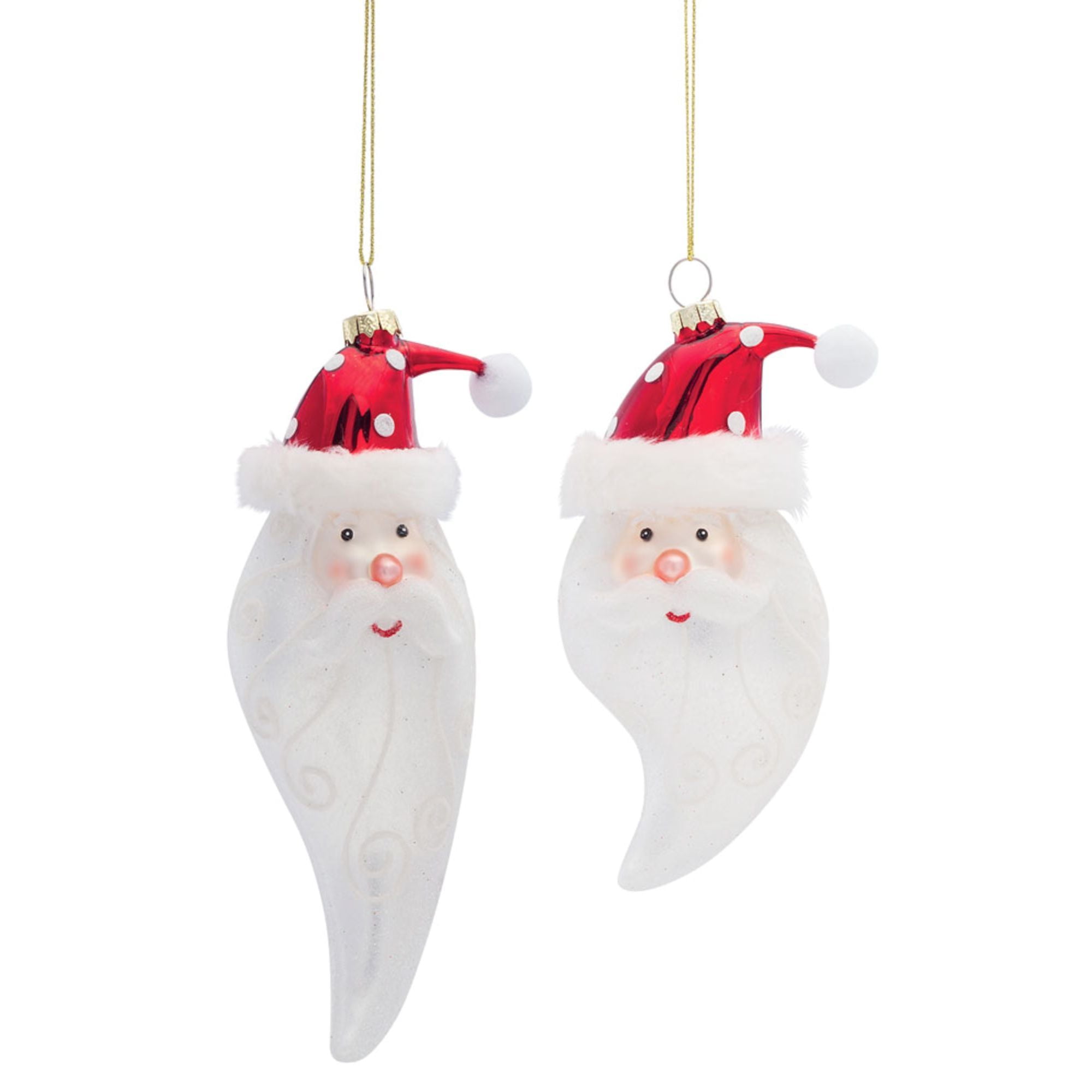 Melrose Santa Head Christmas Ornaments - 7" - Set of 2 - Walmart.com