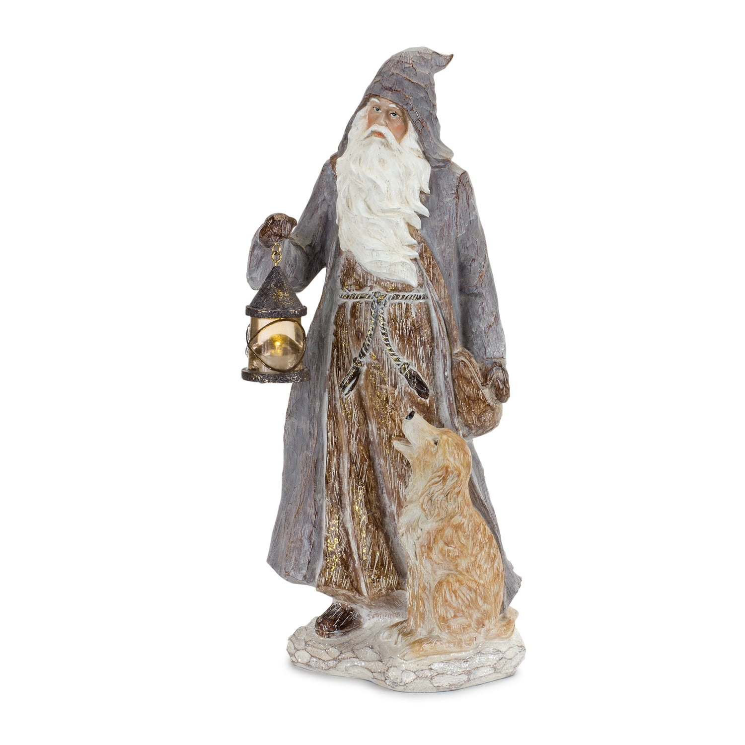 Melrose Santa with Dog Figurine, 14.25-inch Height, Resin (84340 ...