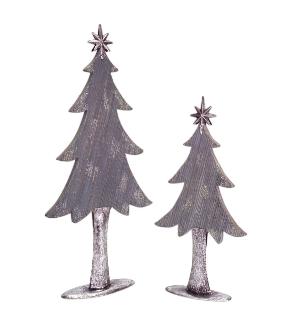 Melrose Glittered Wooden Pine Tree Christmas Silhouettes – 27 ...