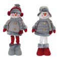 Melrose Set of 2 Plush Snowmen Christmas Tabletop Decorations, 17.5 ...