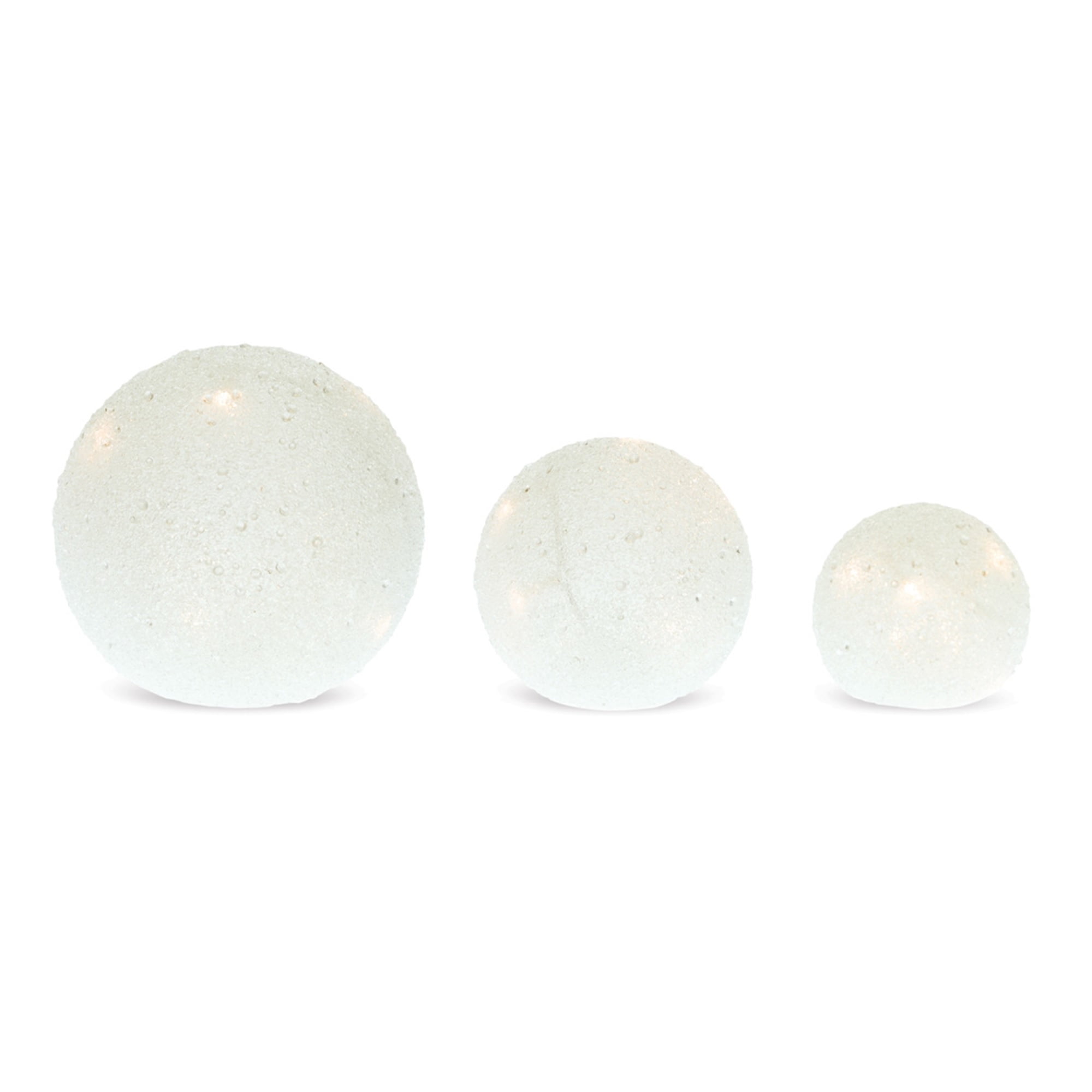 Melrose Set of 3 LED Frosted Glass Globes with Timer 8" - Walmart.com