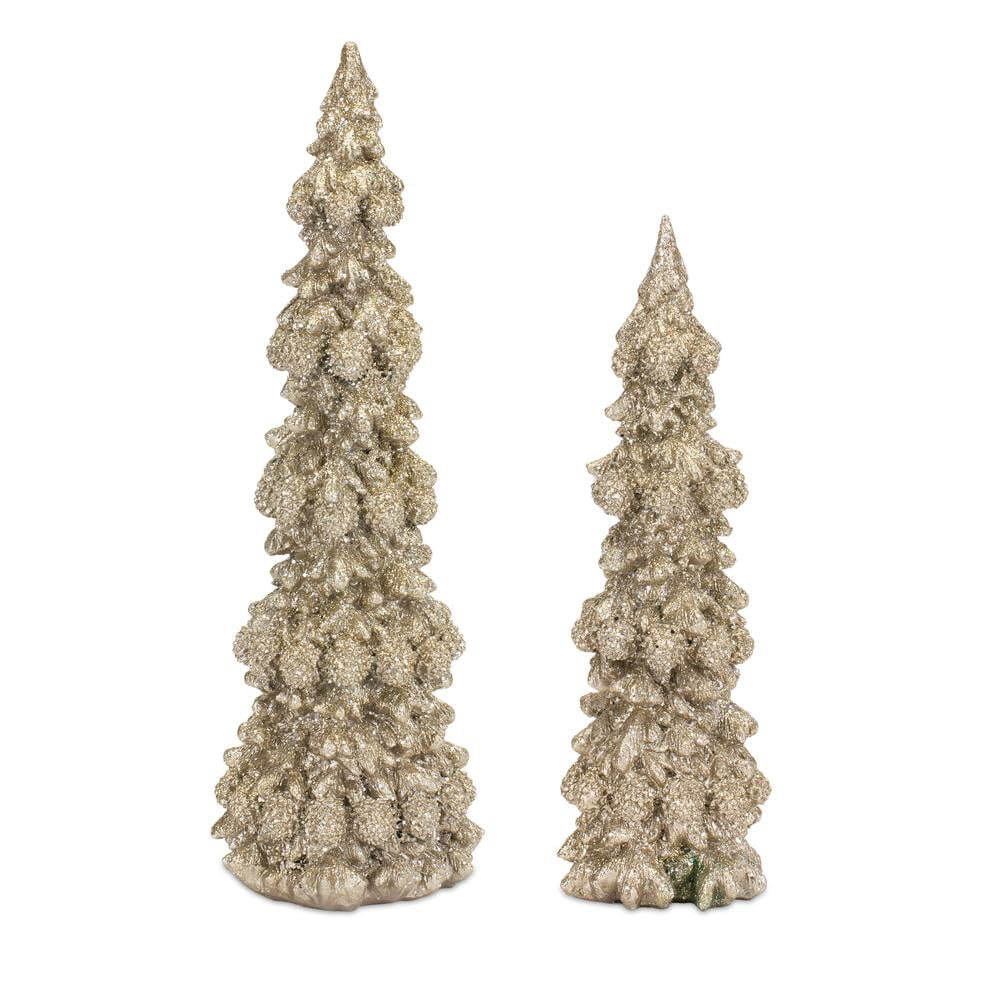 Melrose Set of 4 Resin Tree with Gold Finish 84477DS - Walmart.com
