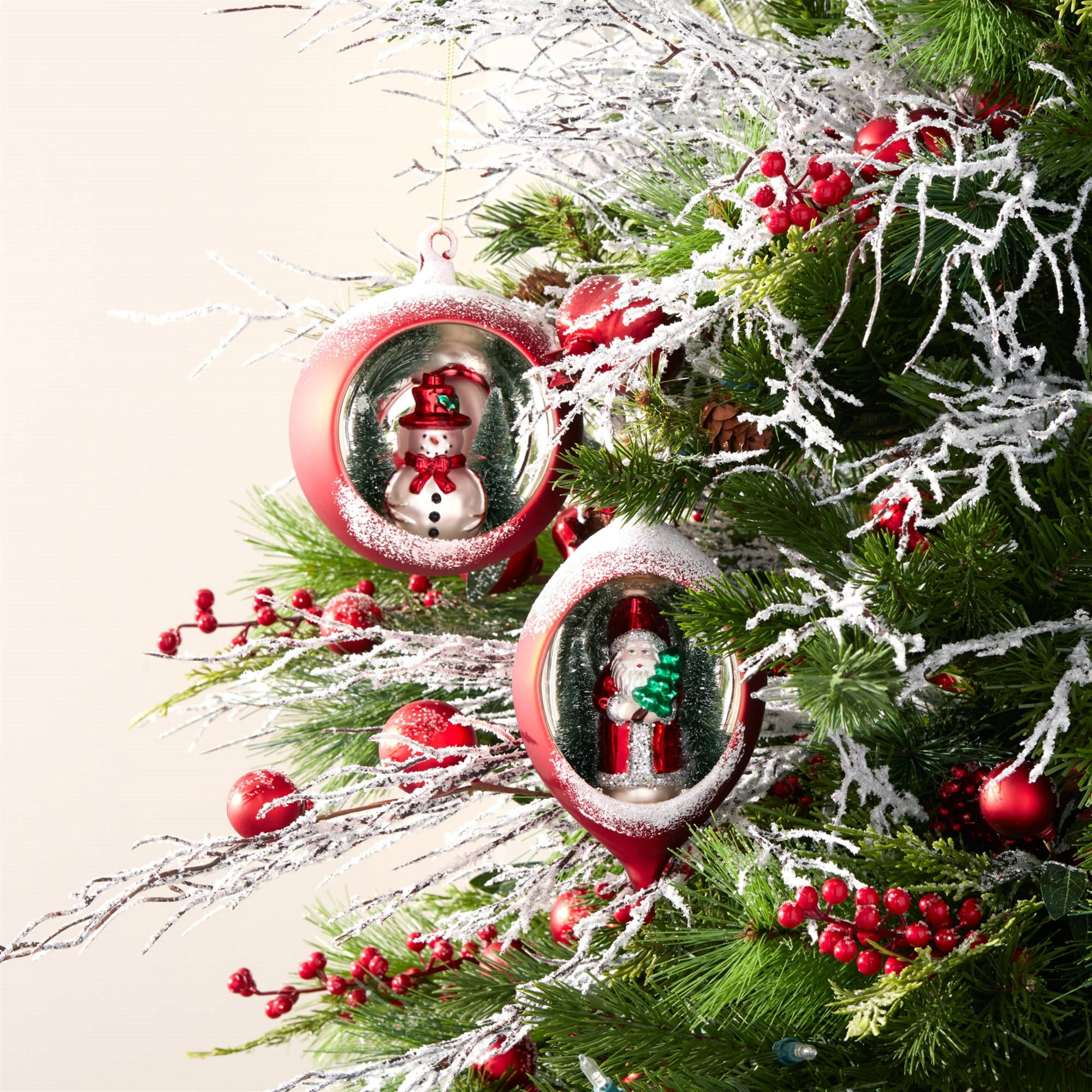 Melrose Mercury Glass Ornament with Pine Trees Set of 6 - Walmart.com