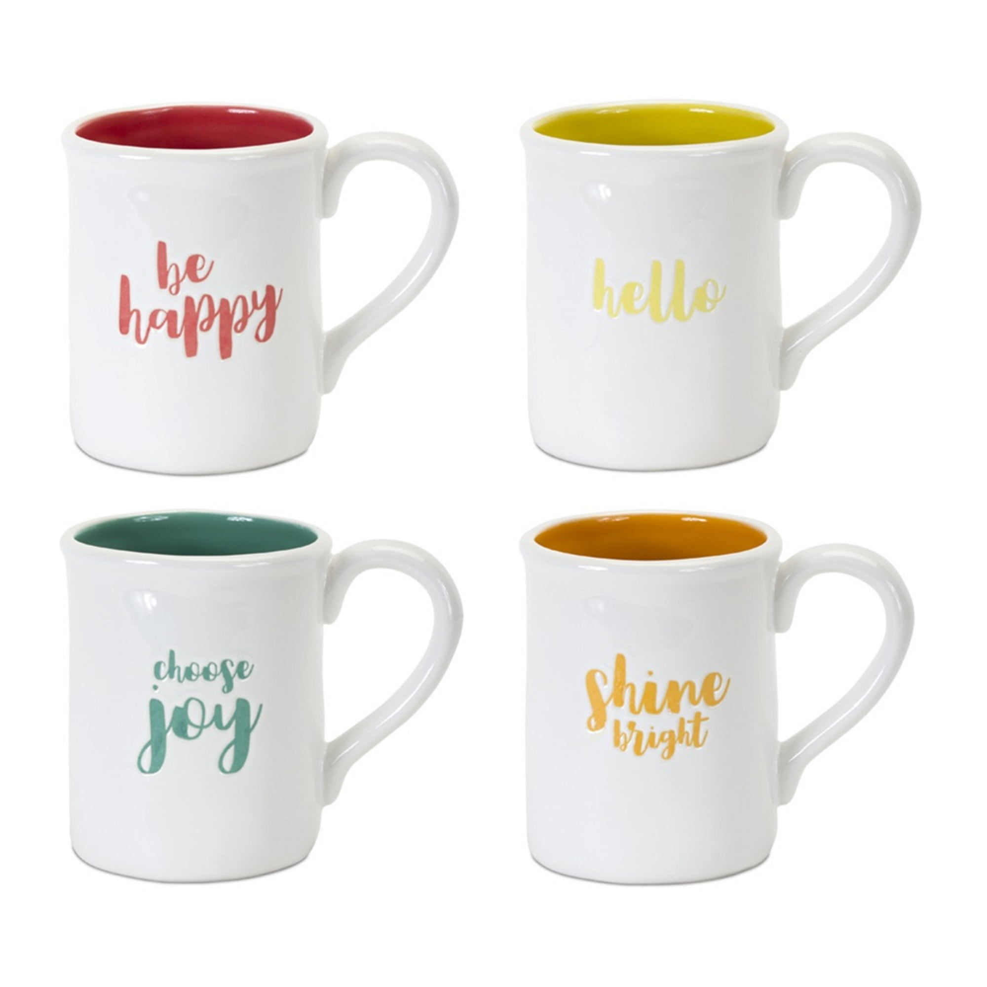 Melrose Stoneware Coffee Mugs - 5" - Multicolor - Set of 4 - Walmart.com