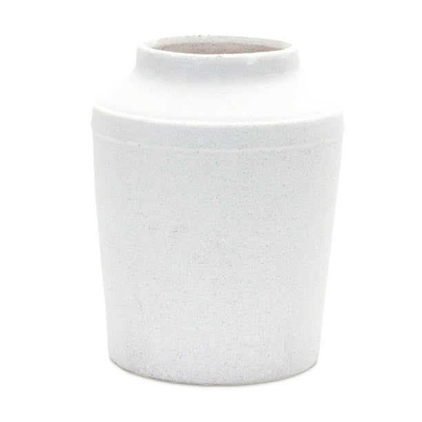 Melrose International Modern White Clay Vase 12"H - Walmart Business ...