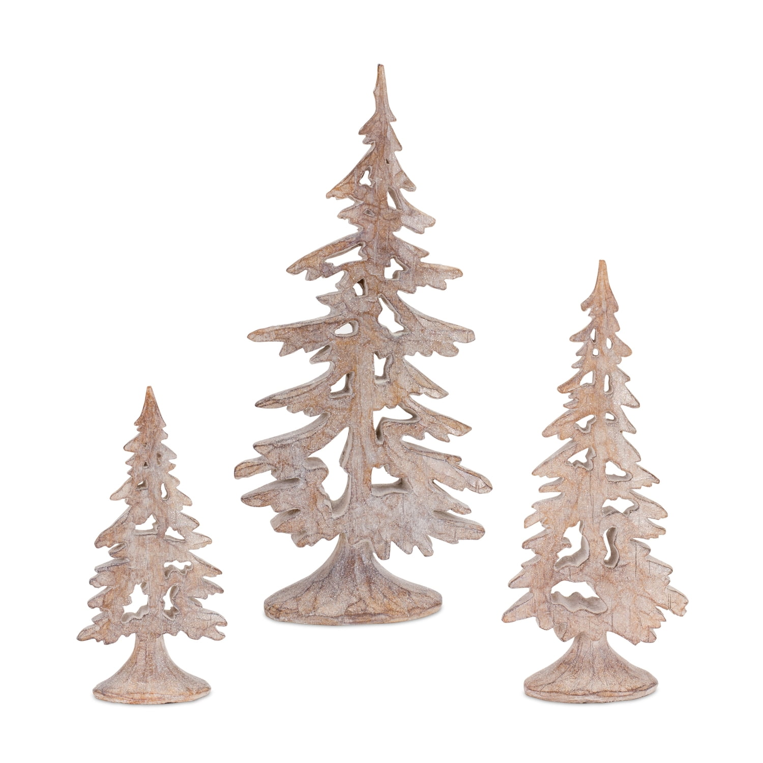 Melrose Tree Figurine, Wooden Christmas Tree Accent, Elegance Christmas ...