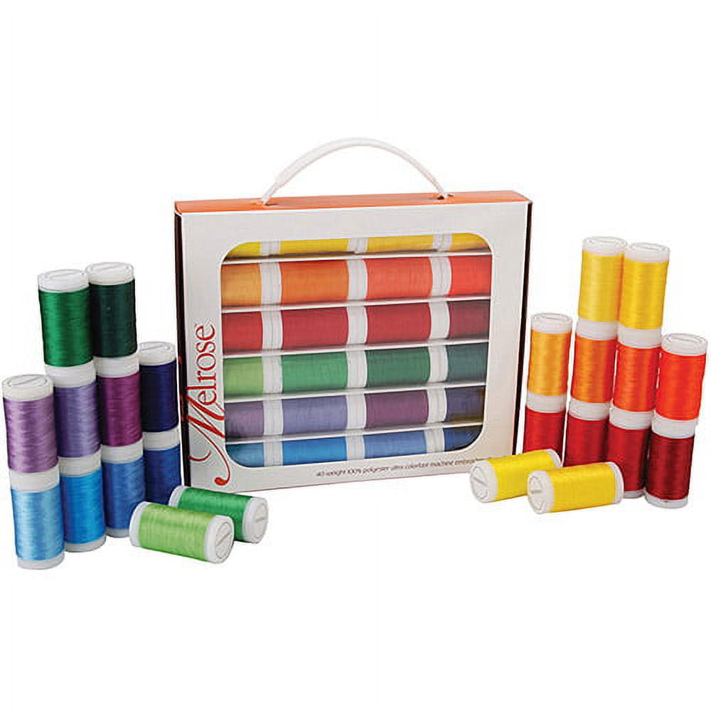 Melrose Trilobal Polyester Embroidery Thread Assortment, 24 Colors ...