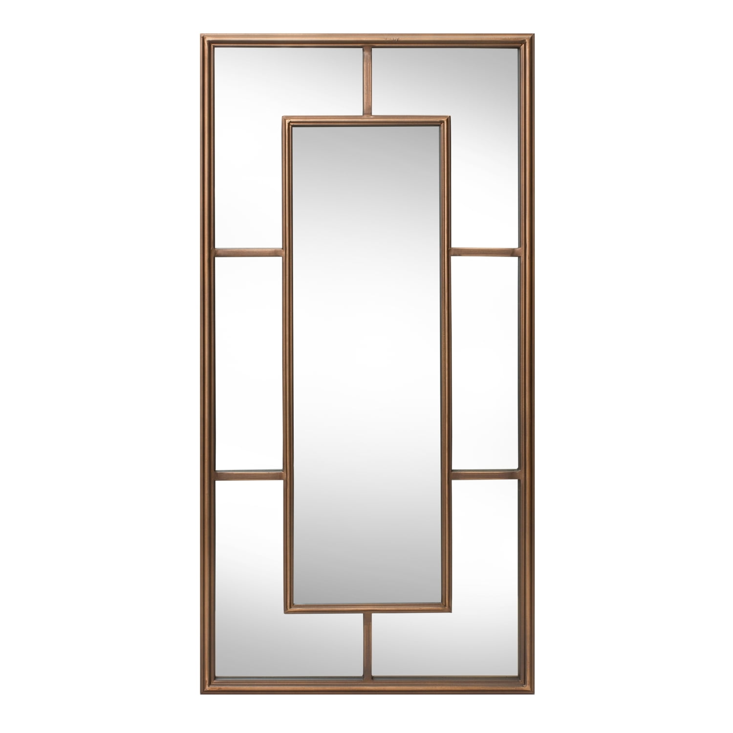 Melrose Window Paned Framed Rectangular Wall Mirror - 31.5" - Bronze ...