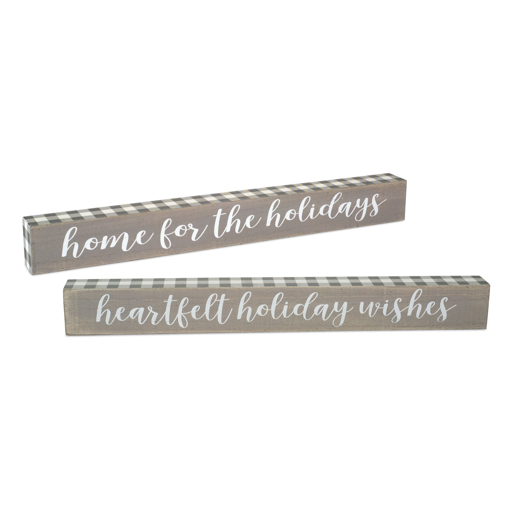 Melrose Wood Set Of 4 Holiday Sign With Black And White Finish 77069DS ...