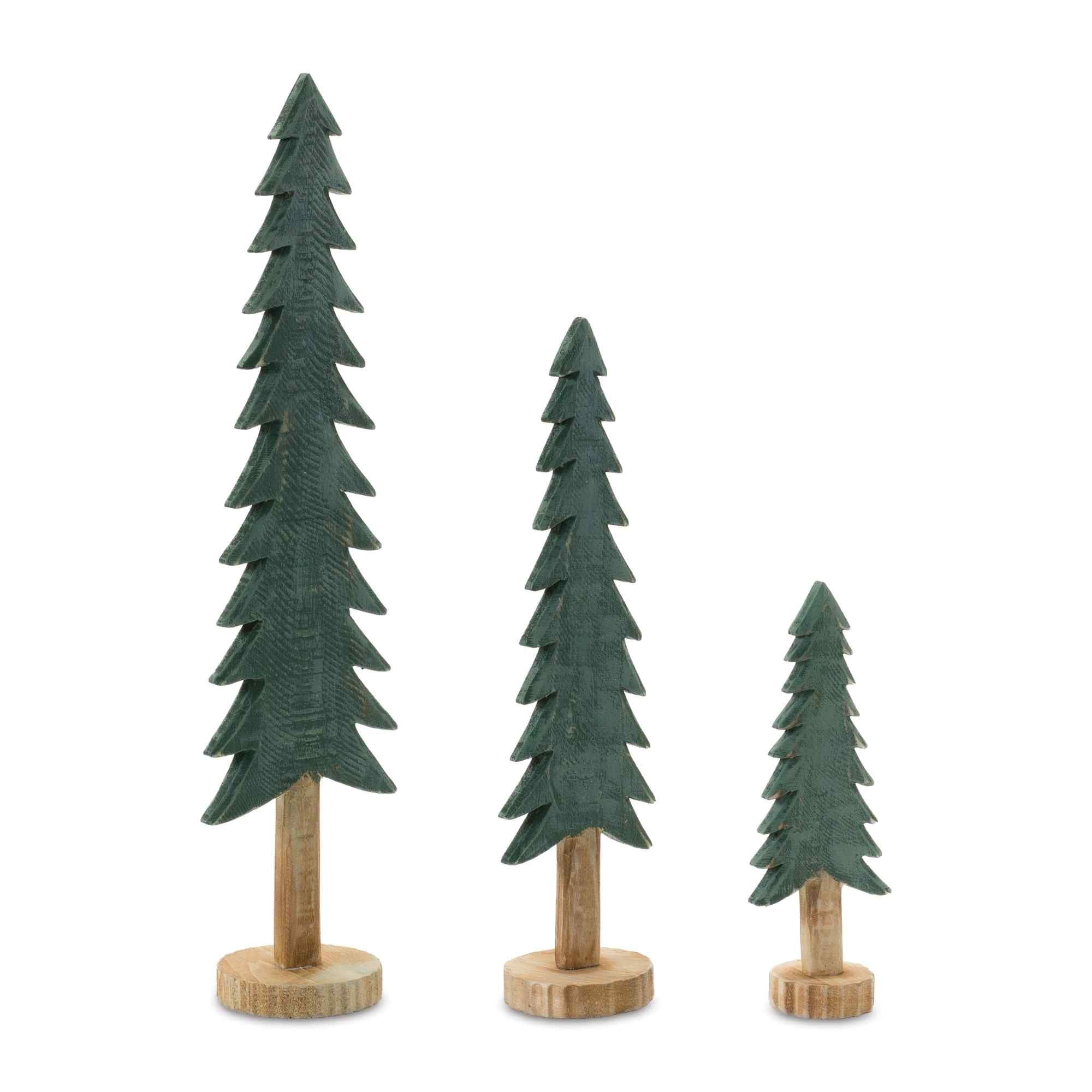 Melrose Wood Tabletop Pine Tree (Set of 3) - Walmart.com