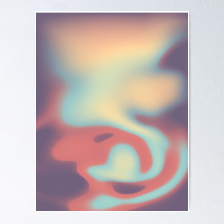 Melted Liquid Sunset Gradient Fluid Abstract Artwork UNFRAMED Poster ...