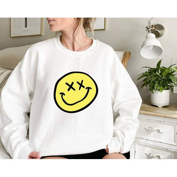 Melted Smiley Faces Sweatshirt, Cute Melty Face Sweater, Smiling Emoji ...