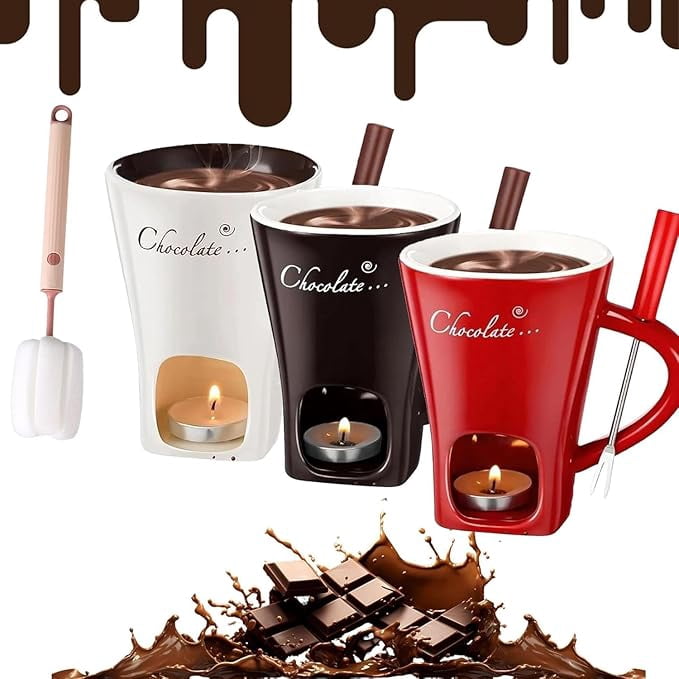 Meltie Cup, 2026 New Chocolate Fondue Mug Set with Fork, Personal ...
