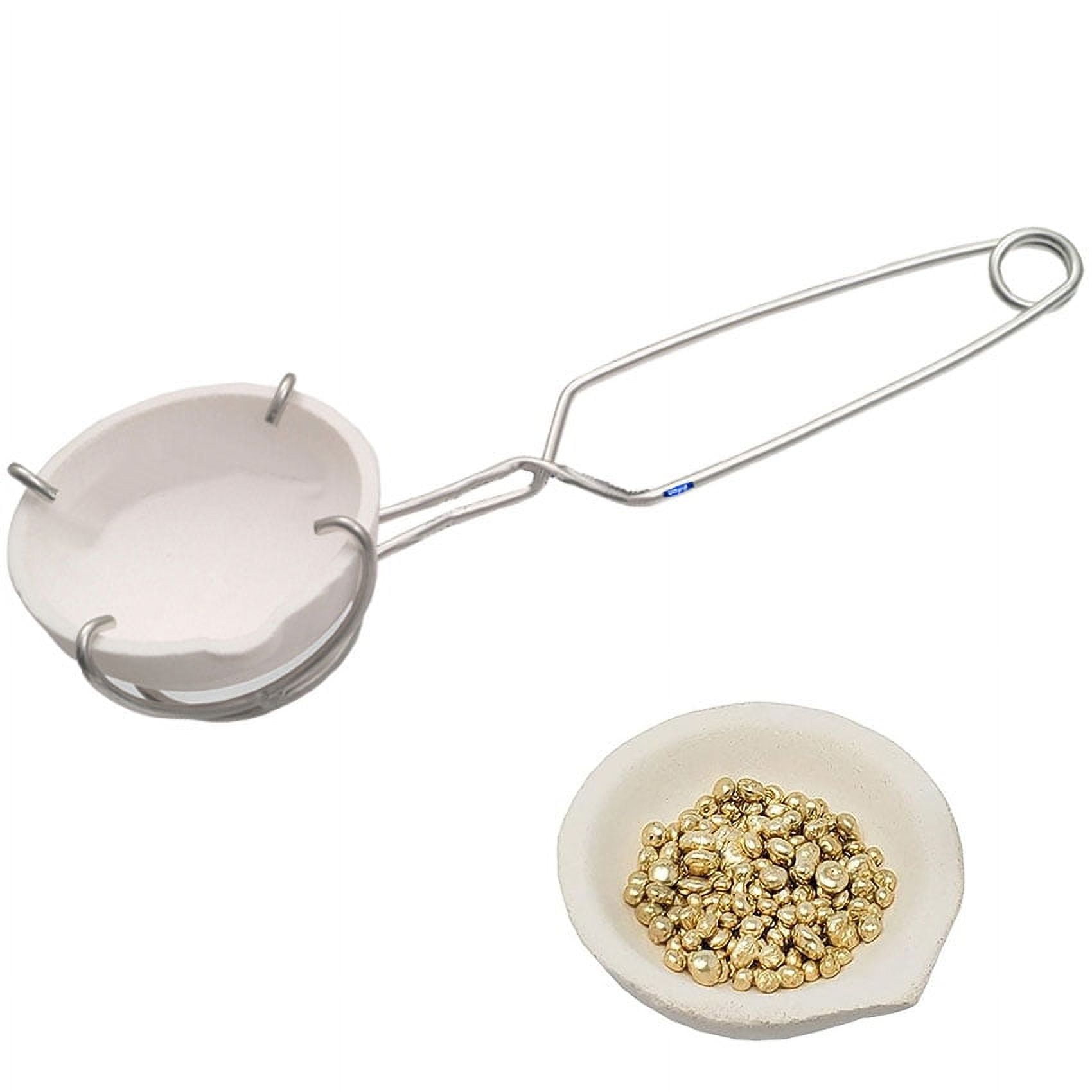 Melting Ceramic Crucible 40 DWT Gold Silver Copper & Whip Handle ITALY ...