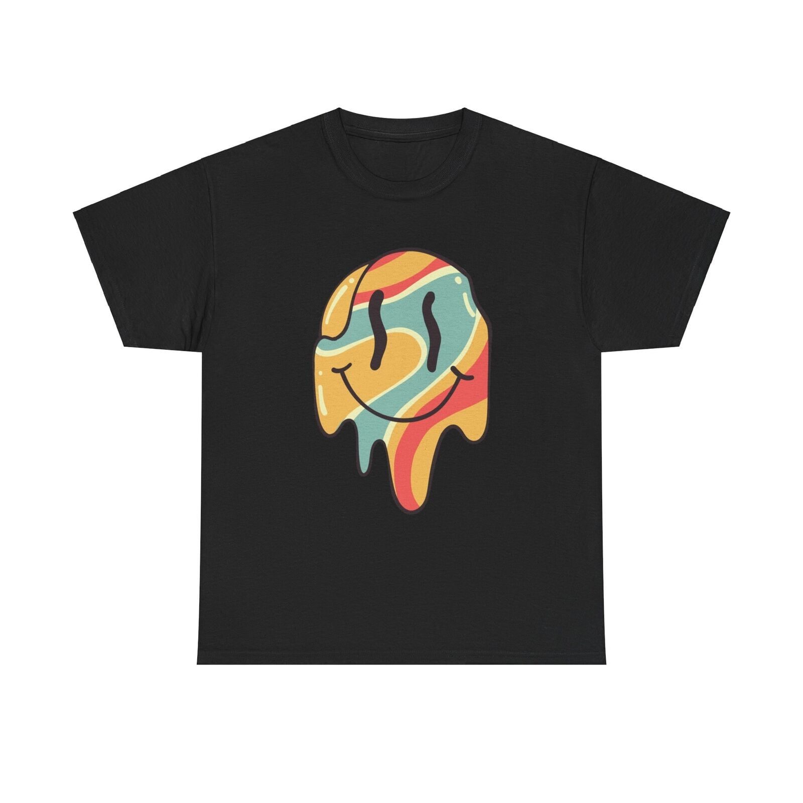 Melting Groovy Smiley T-Shirt - psychedelic trippy retro 70s hippie ...