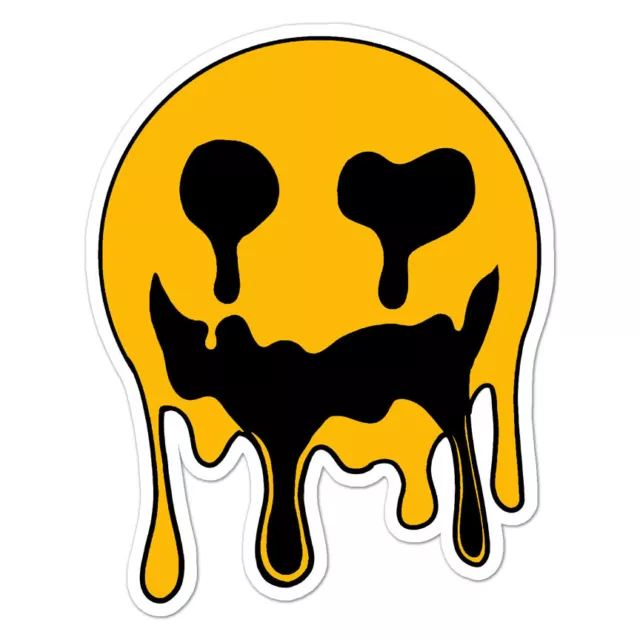 Melting Happy Face Sticker Indoor Outdoor Phone Decal Water Bottle ...
