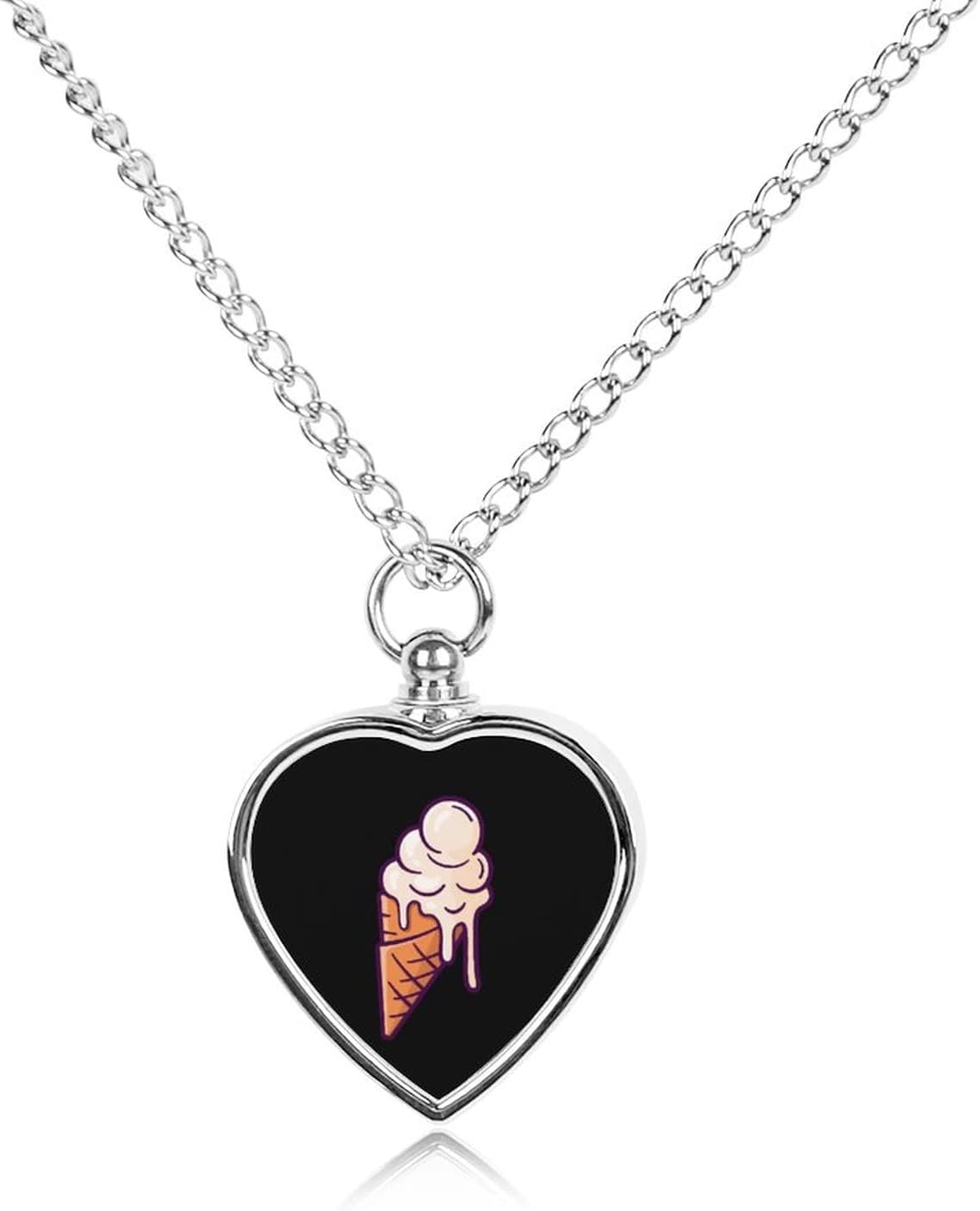 Melting Ice Cream Balls Urn Necklace Heart Silver Urn Locket Pendant ...