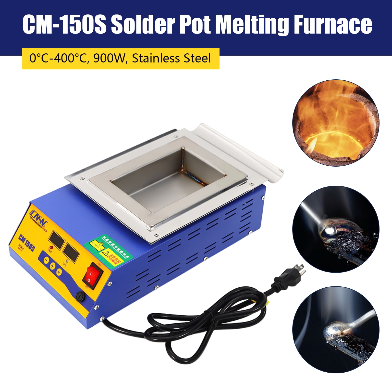 Melting Pot Lead-Free Solder Pot, Desoldering Bath 900w Solder Pot with ...