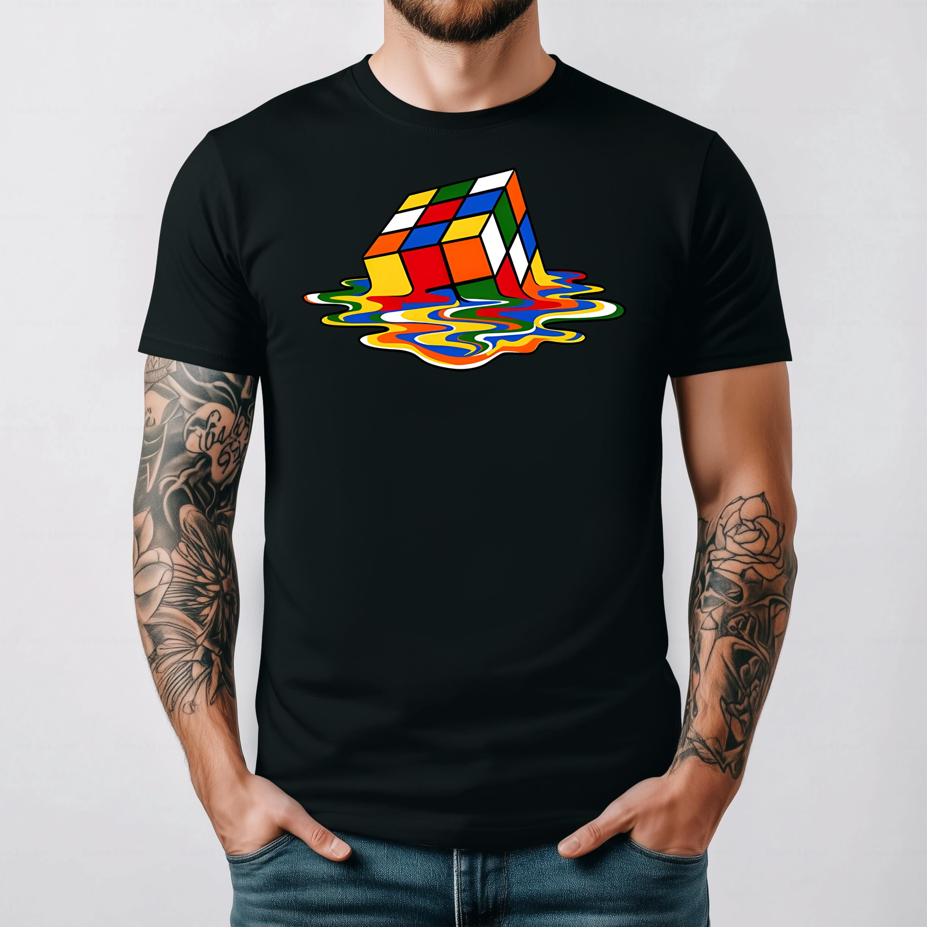 Melting Rubiks Cube Funny Big Bang Theory Sheldon Nerd Geek T Shirt up ...