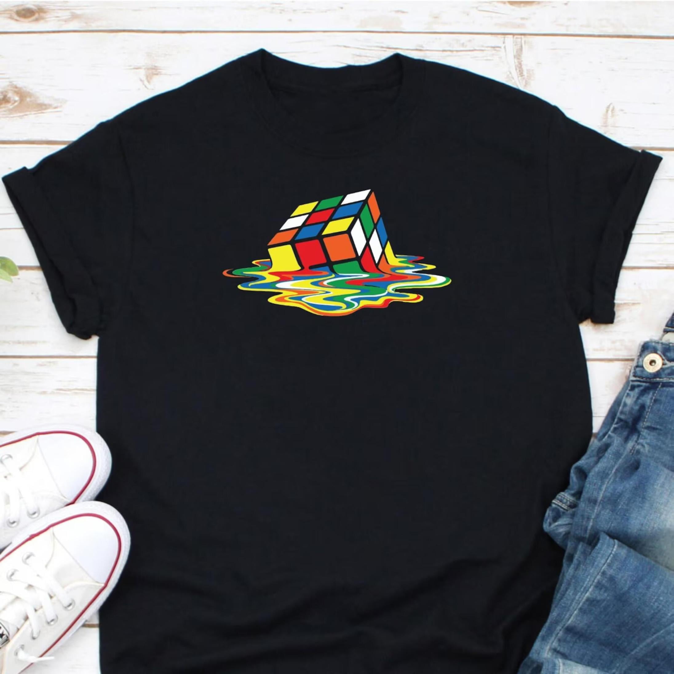 Melting Rubiks Cube Shirt, Sheldon Rubix Cube Shirt, Cube Game Math ...