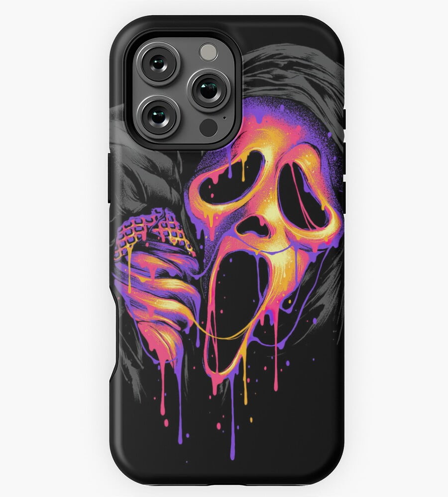 Melting Scream Neon Horror Art GA4791 Phone Case for iPhone 11 to 17 ...