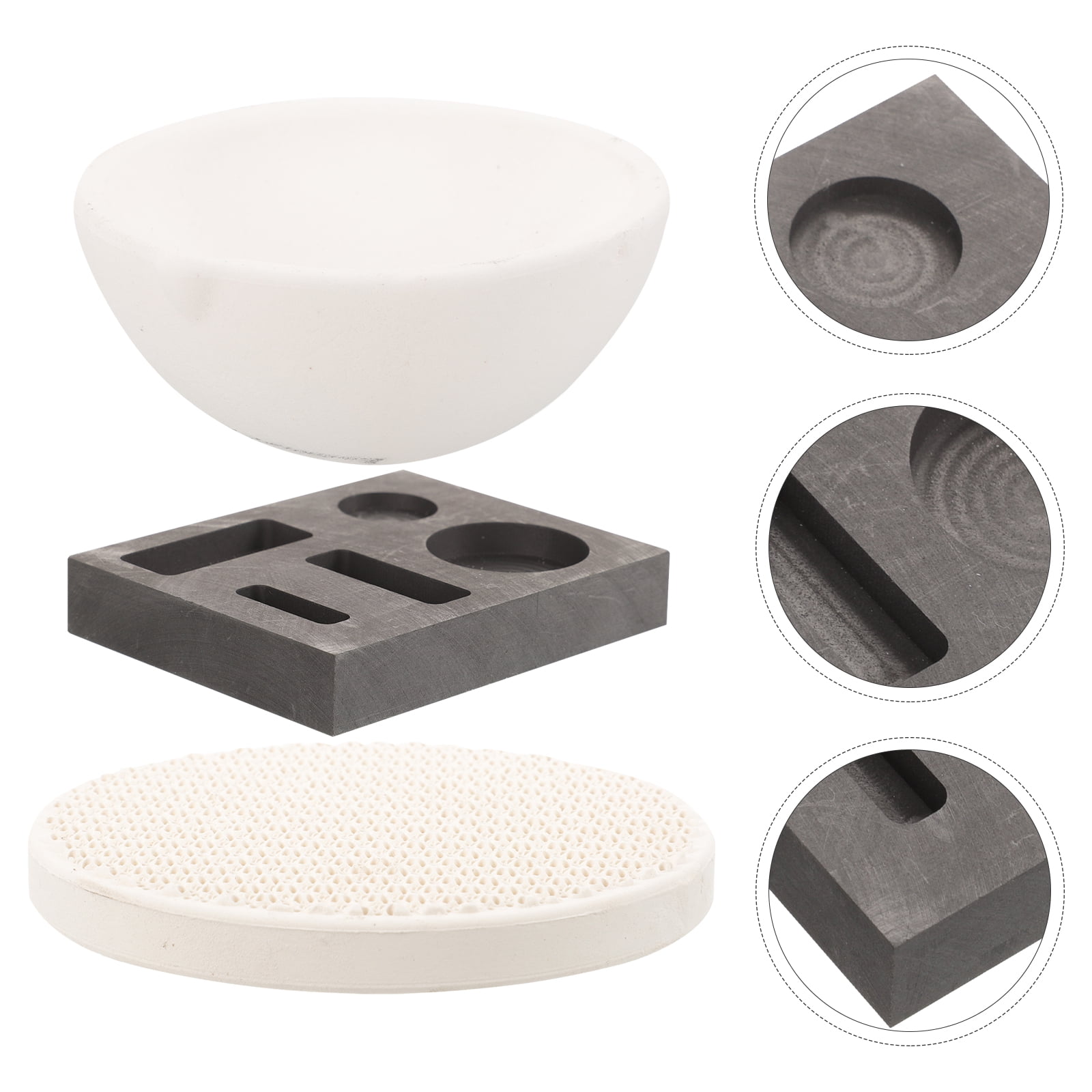 Melting Silver Supply,1 Set Graphite Crucibles Set Ingot Mold Set ...