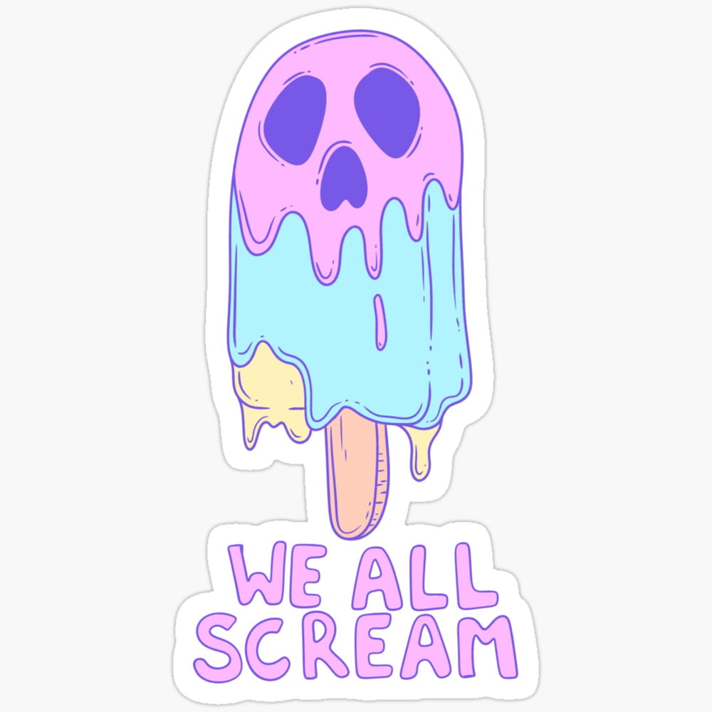Melting Skull Ice Cream T-Shirt - We All Scream - Cool Horror Art ...