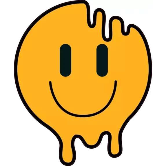 Melting Smiley Face Sticker Window Decal Phone Decal Water Bottle ...
