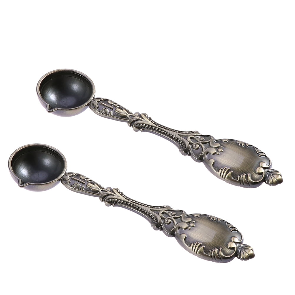 Melting Spoon Alphabet Stamps Retro Fire Wax 2 Pcs Letter Tool Antique ...