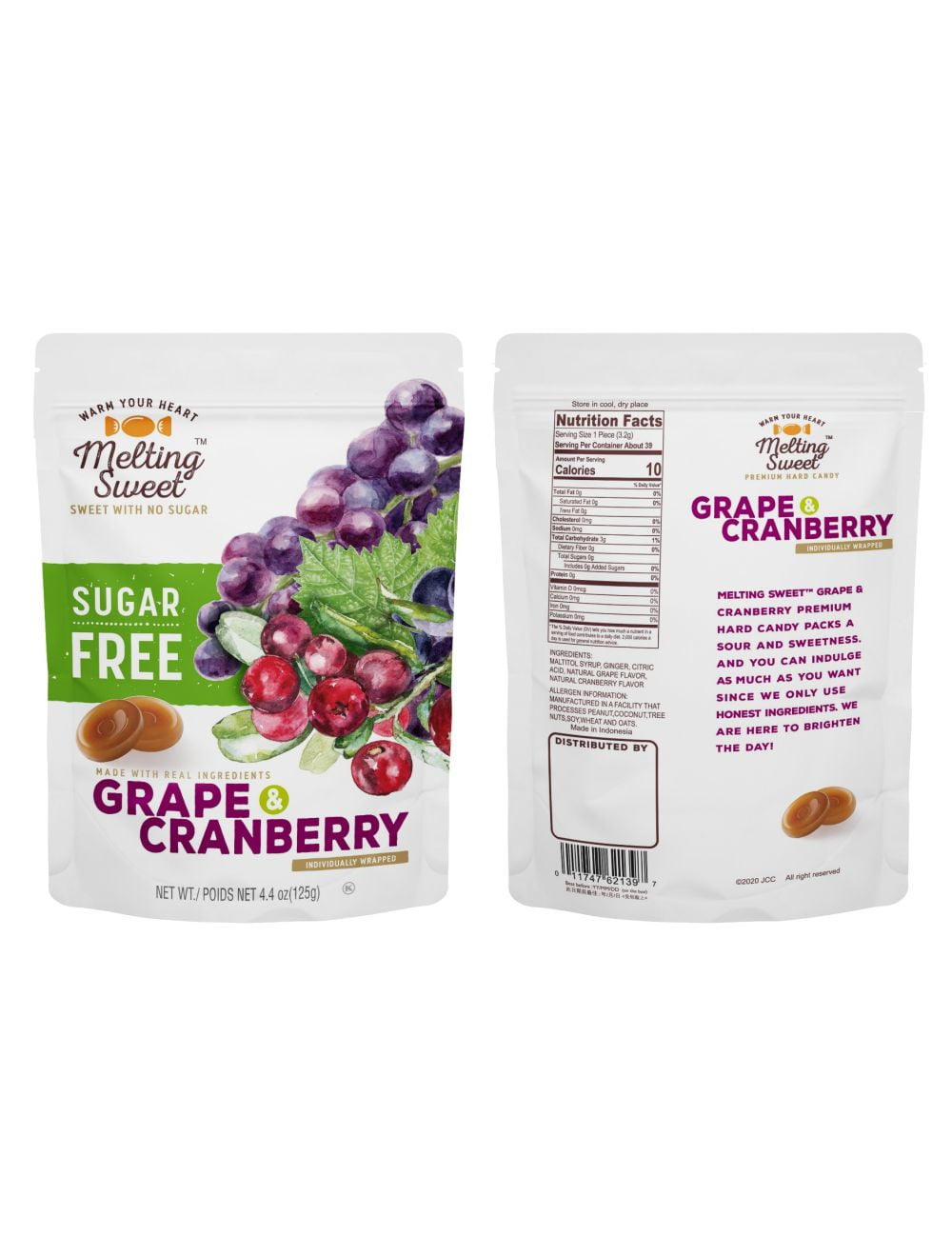 Melting Sweet Premium Sugar Free Hard Candy, Grape & Cranberry 4.4 oz ...