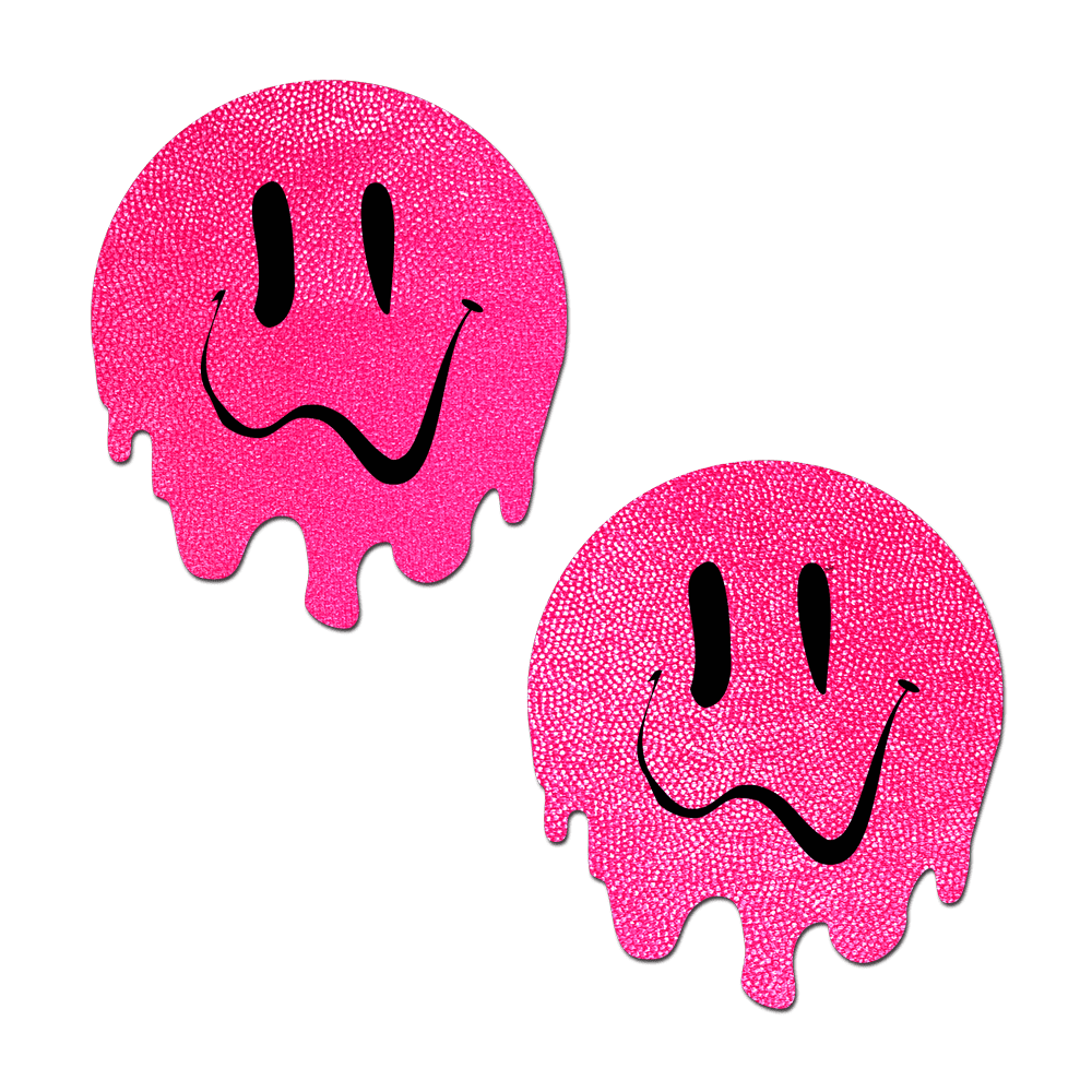 Melty Smiley Face: Neon Pink Melted Smiling Face Nipple Pasties by ...