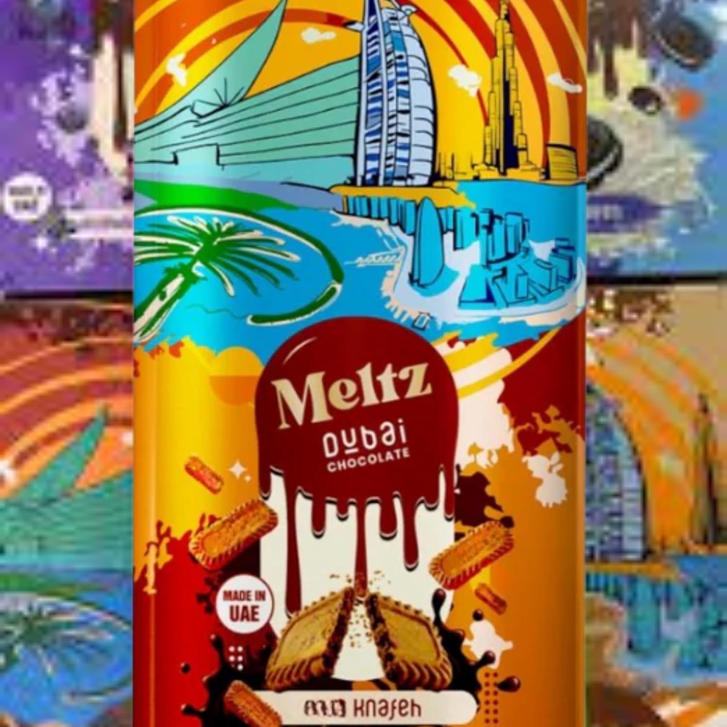 Meltz Dubai Chocolate Lotus Bar 192g - Filled With Premium Lotus Cream ...