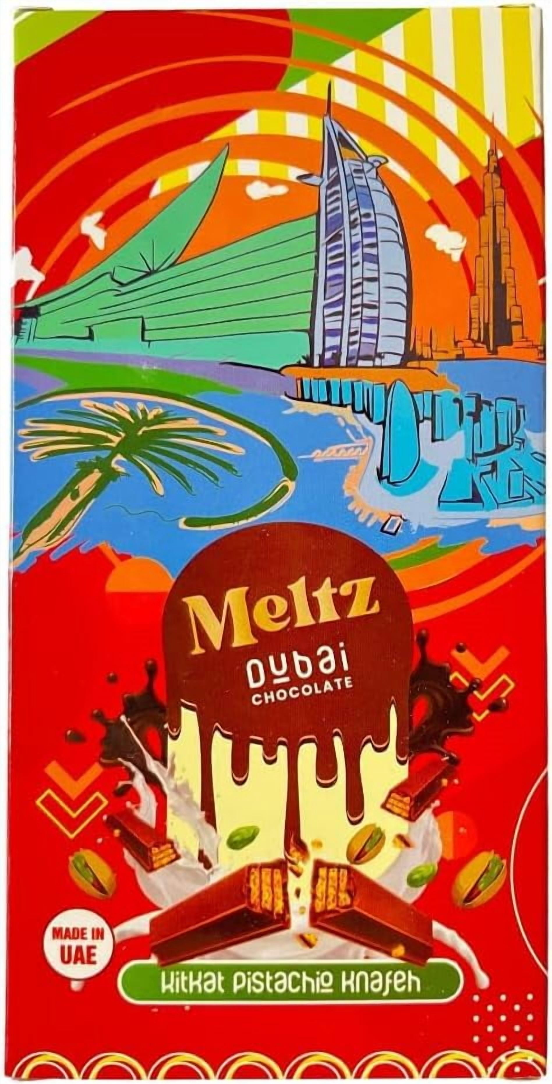 Meltz Dubai Chocolate kit Kat Pistachio Knafeh Bar 192g 1pc - Walmart.com